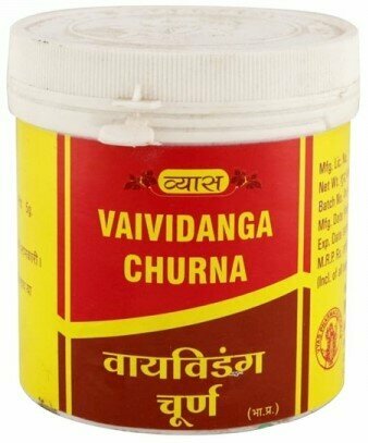 Вайвиданга Виданга Чурна противопаразитарное и противоглистное Vaividanga Churna Vyas 100 гр.