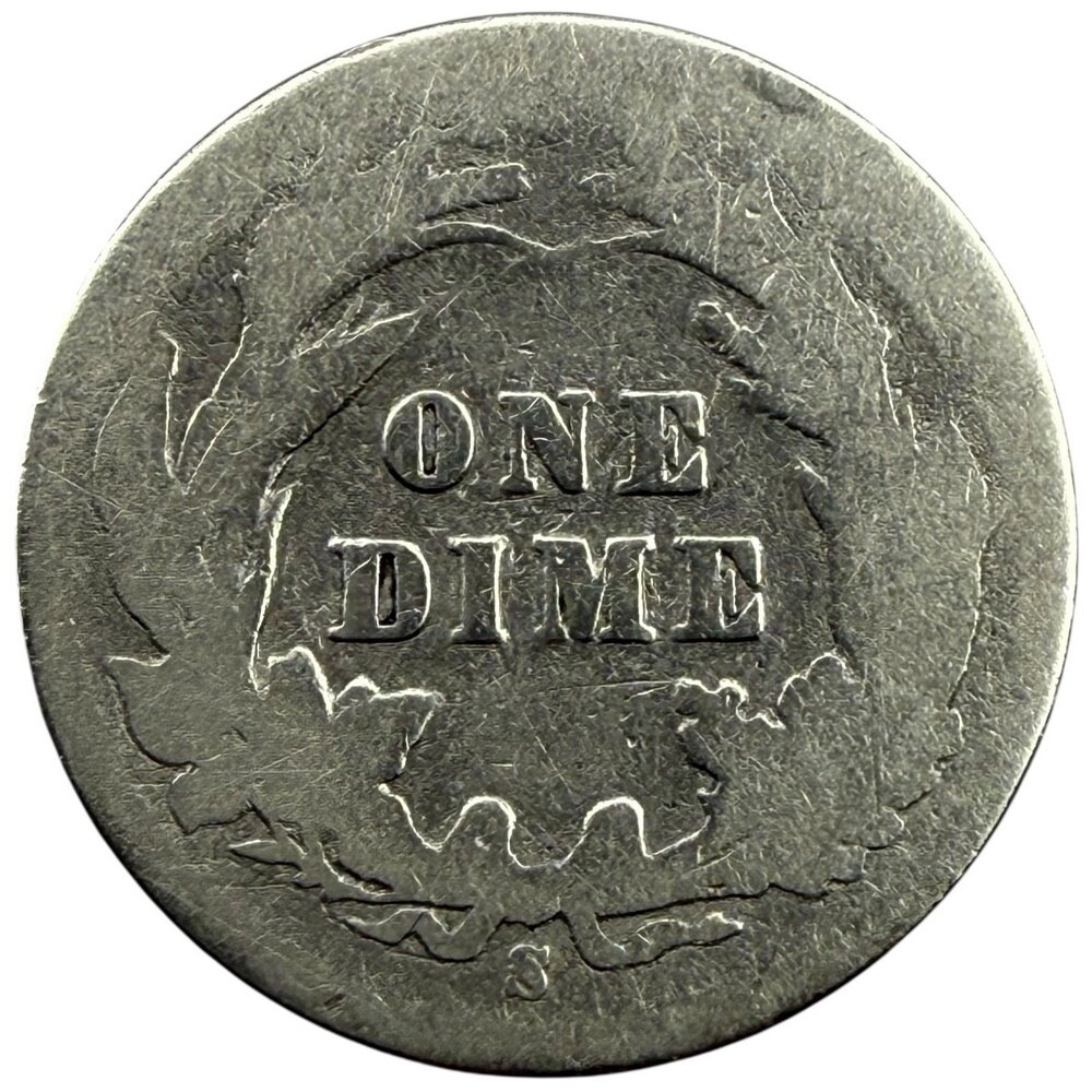 США 10 центов (1 дайм) 1897 г. (Dime, Барбер) (S)