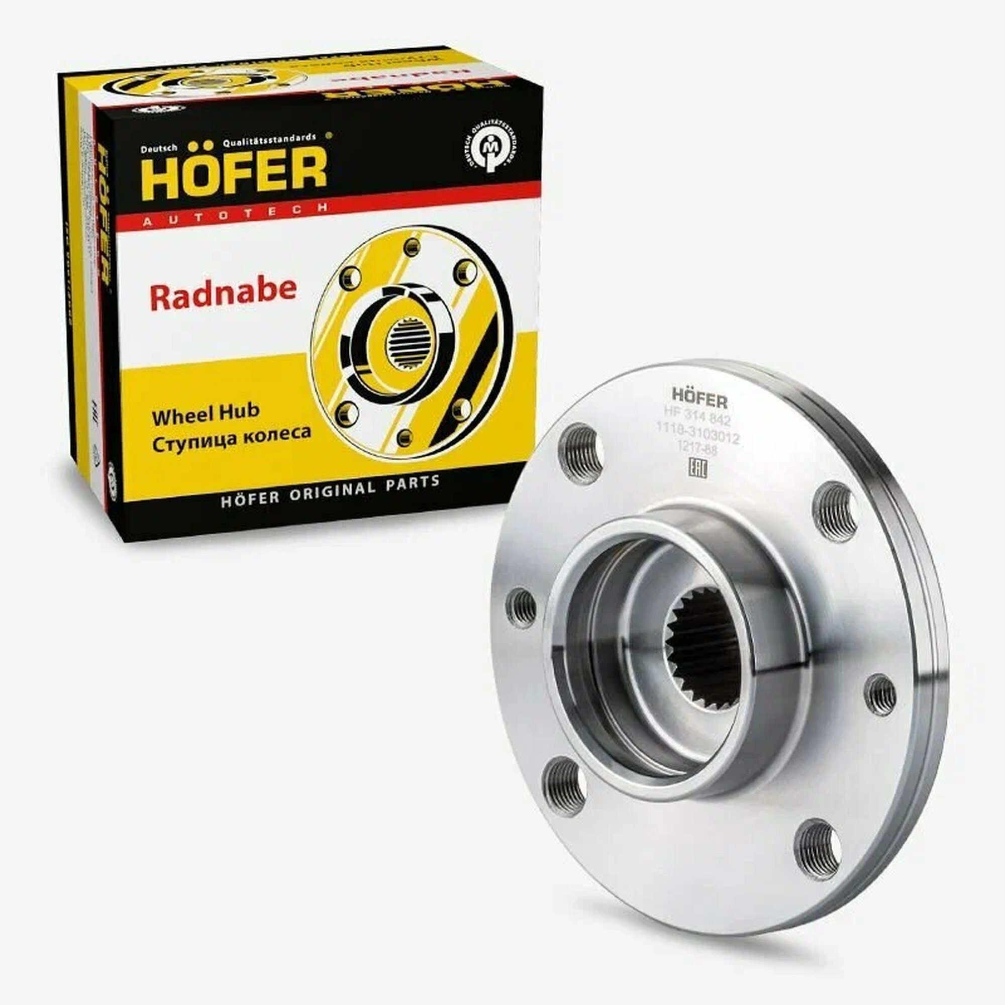 Ступица HOFER HF314842, для Лада 1118, передняя, 1 шт