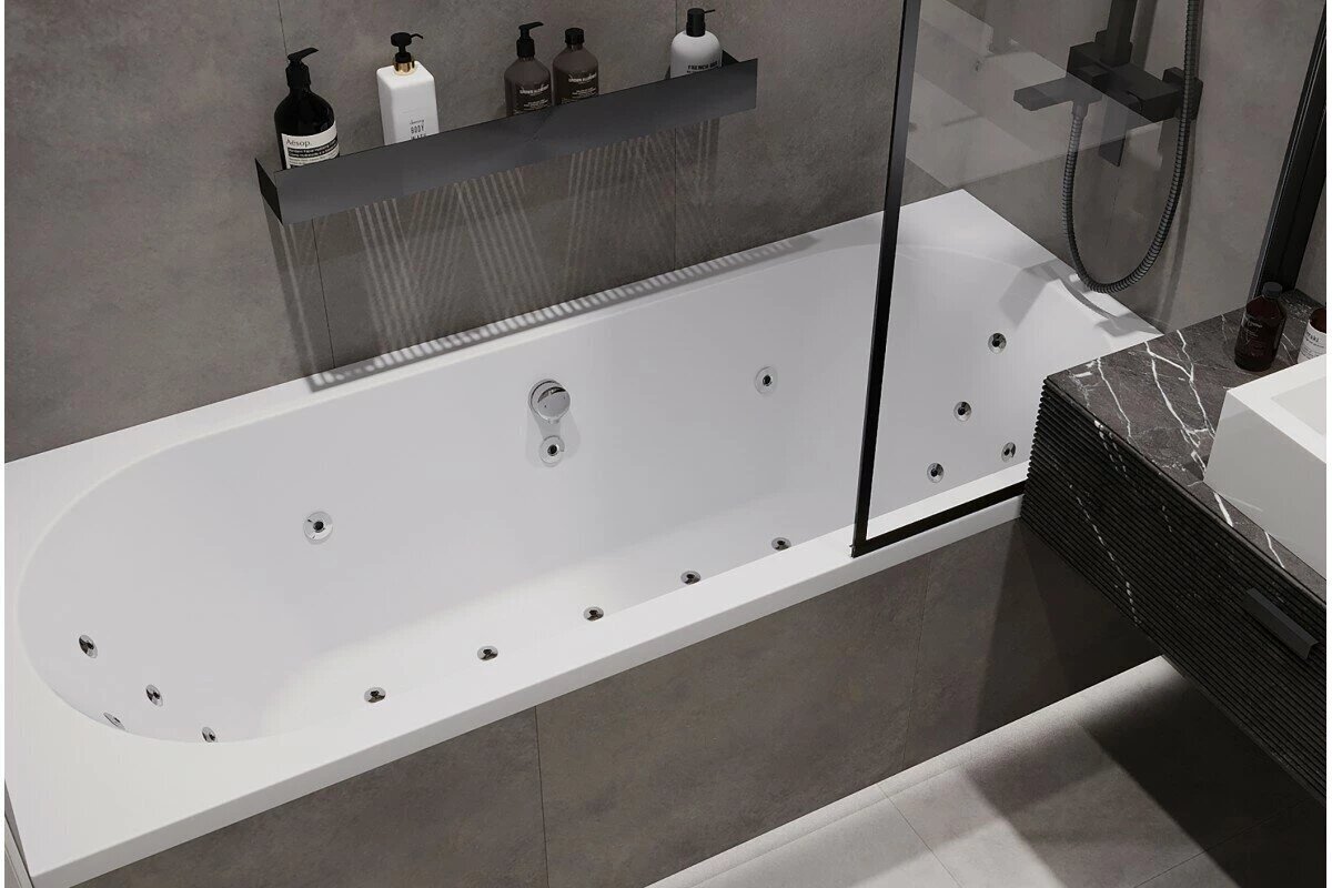 Ванна акриловая RELISAN Katrin Гл000026033, прямоугольная, 180 см x 80 см, белая