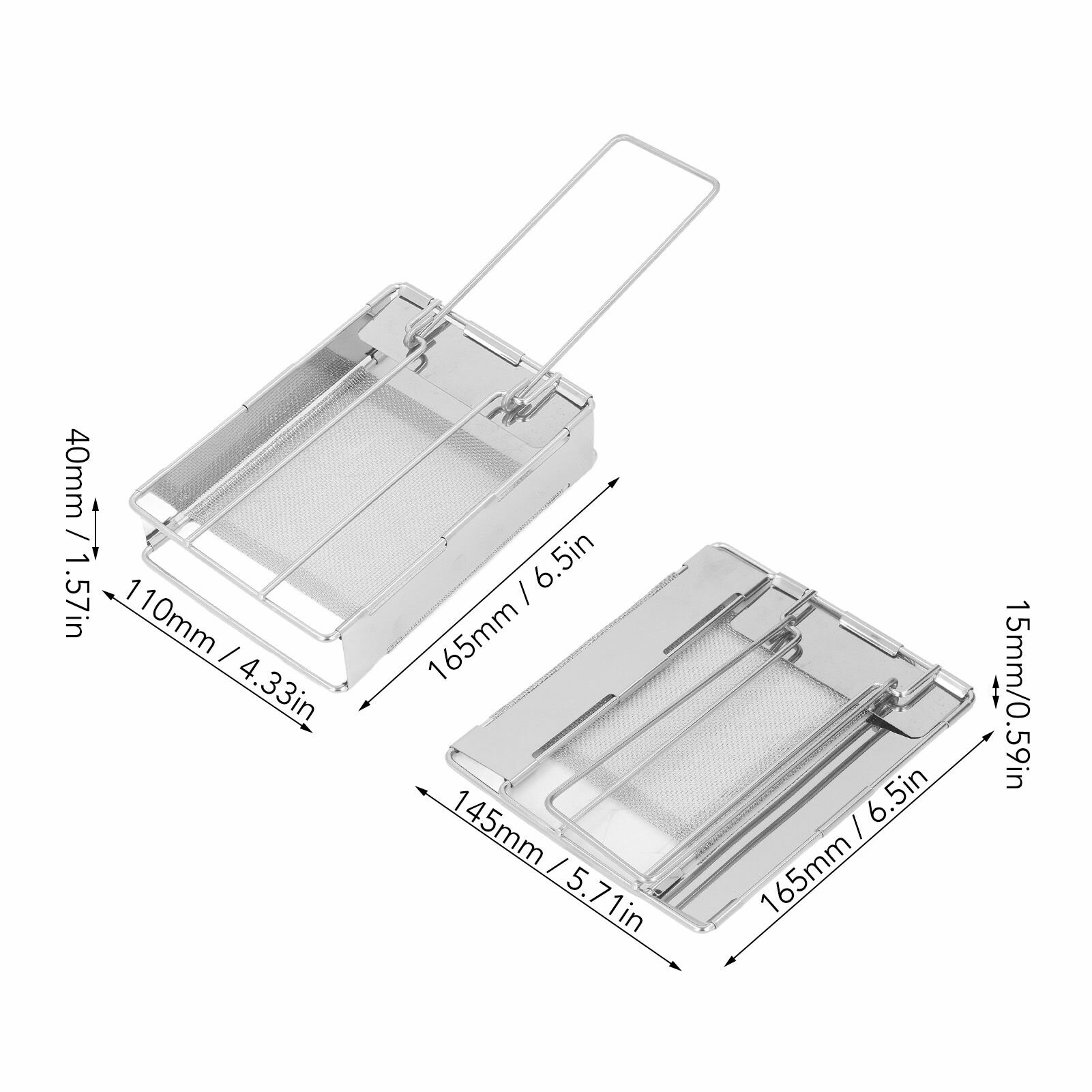 Складной тостер из нержавеющей стали, универсальный мини-портативный тостер для хлеба, сосисок, пикника, лагеря на открытом воздухе