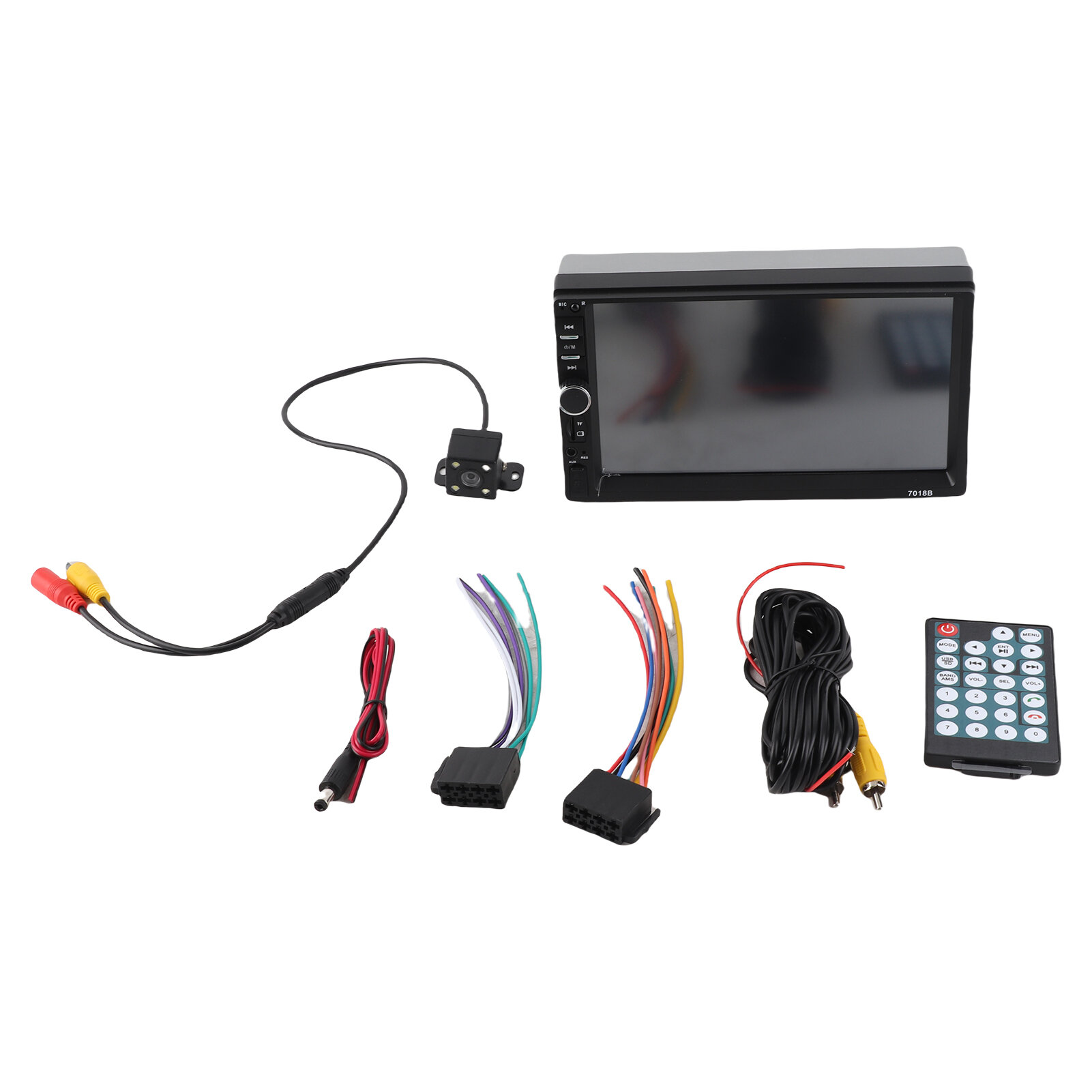 Автомобильная стереосистема 7-дюймов, двухдиновый сенсорный экран, Bluetooth MP5-плеер, 2-диновая автомагнитола с камерой заднего вида и пультом дистанционного управления