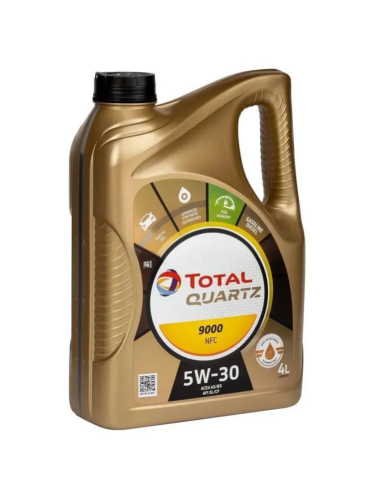 Синтетическое моторное масло TOTAL Quartz 9000 Future NFC 5W-30, арт. 10990501, 4 л