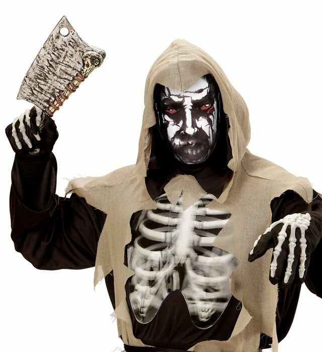 Маска "Зловещий мертвец" WIDMANN, текстиль, черная/белая, универсальный размер