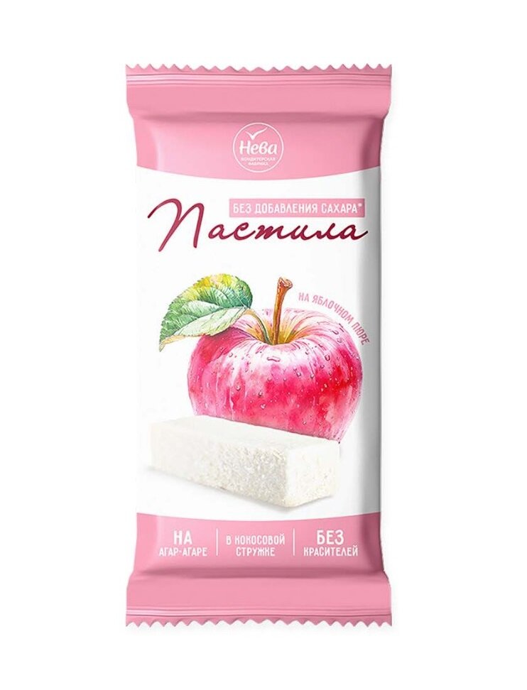 Пастила Нева кондитерская фабрика, с ароматом ванили, на изомальте, в кокосовой стружке, 140 гр