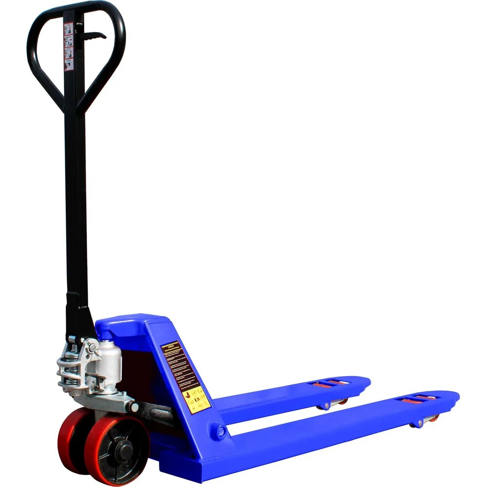 Ручная гидравлическая тележка 2500 кг, вилы 550 мм, подъём 80‑195 мм, полиуретановые колёса, классический