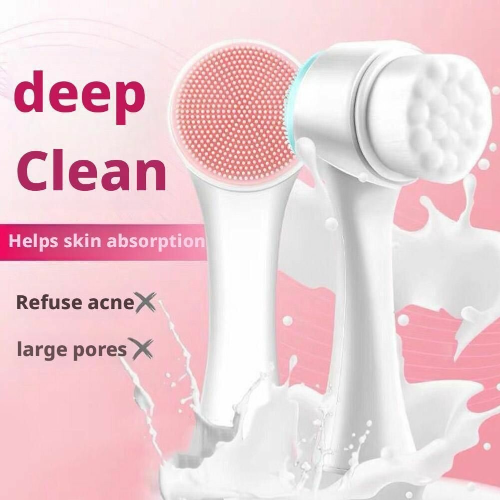 Силиконовая двухсторонняя силиконовая щеточка для умывания лица