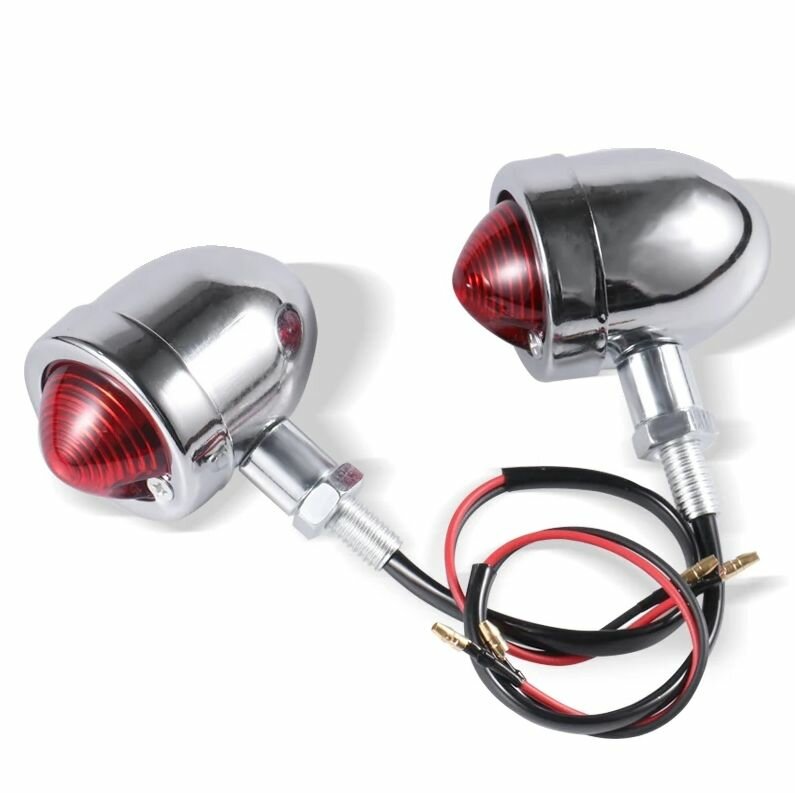 Поворотники Yamaha/Harley-Davidson/Honda/Kawasaki/Suzuki Серебристо-Красный