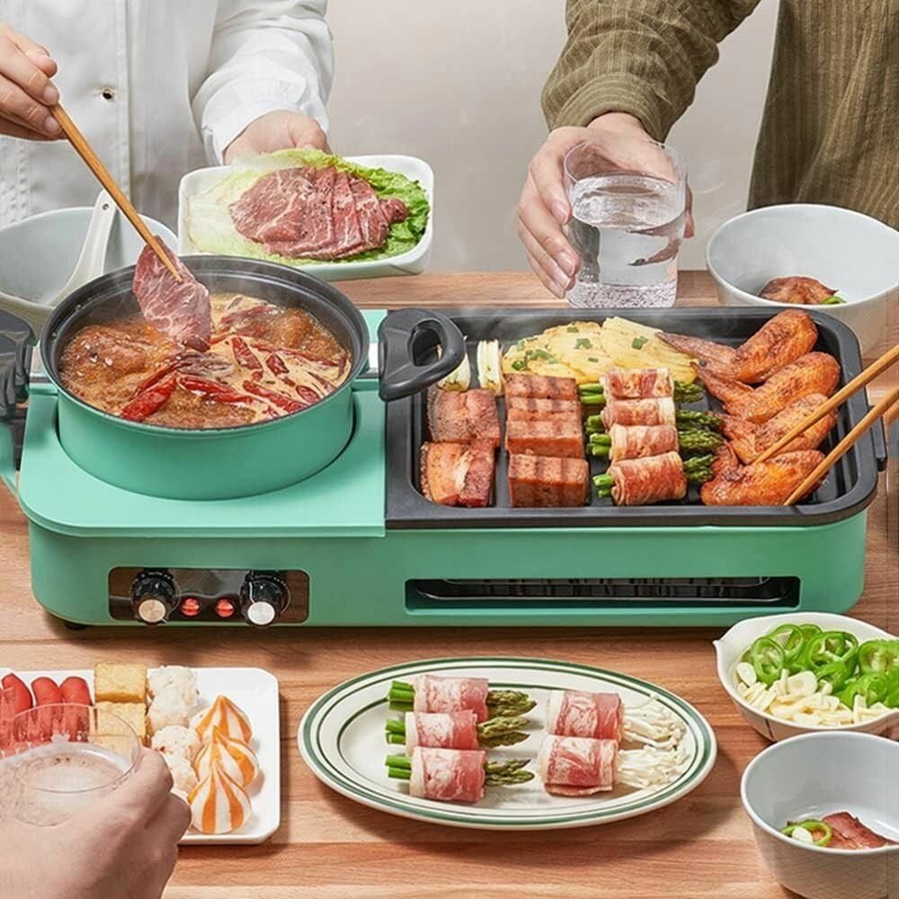 Электрический гриль, Hot pot, электрическая многофункциональная сковорода, мультикастрюля.