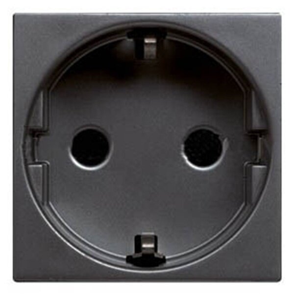 Розетка с заземлением со шторками 16А ABB Zenit антрацит 2CLA228800N1801 (N2288 AN)