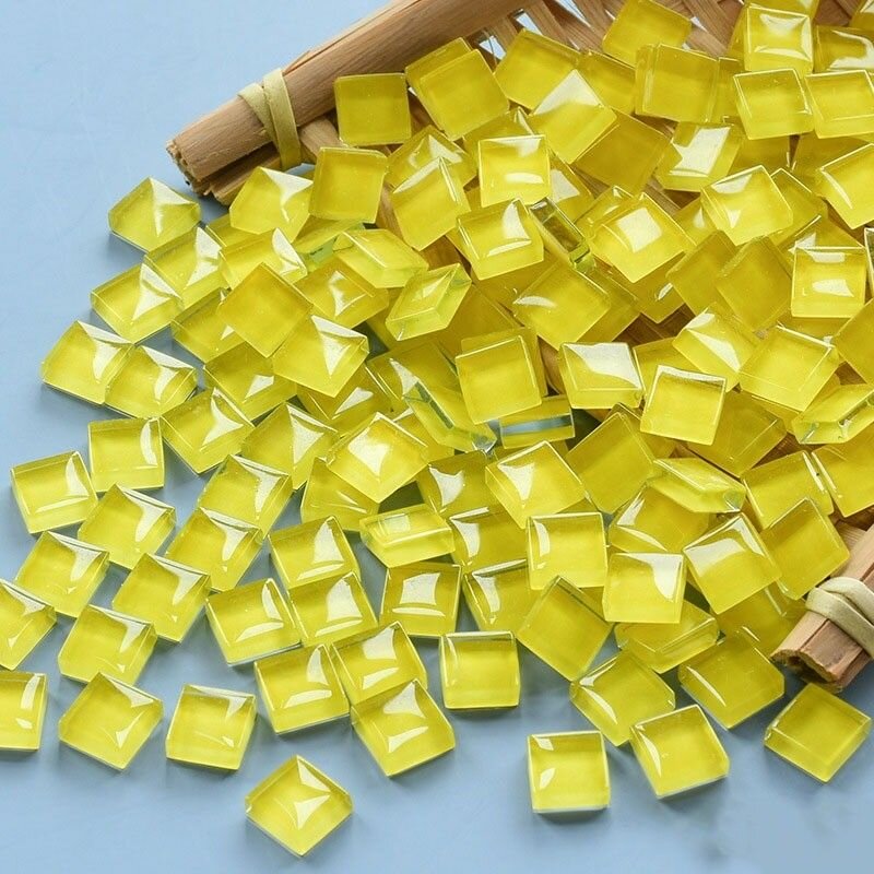 Стеклянная мозаика желтый 10х10х4мм, Сделай сам Наборы для самостоятельного изготовления