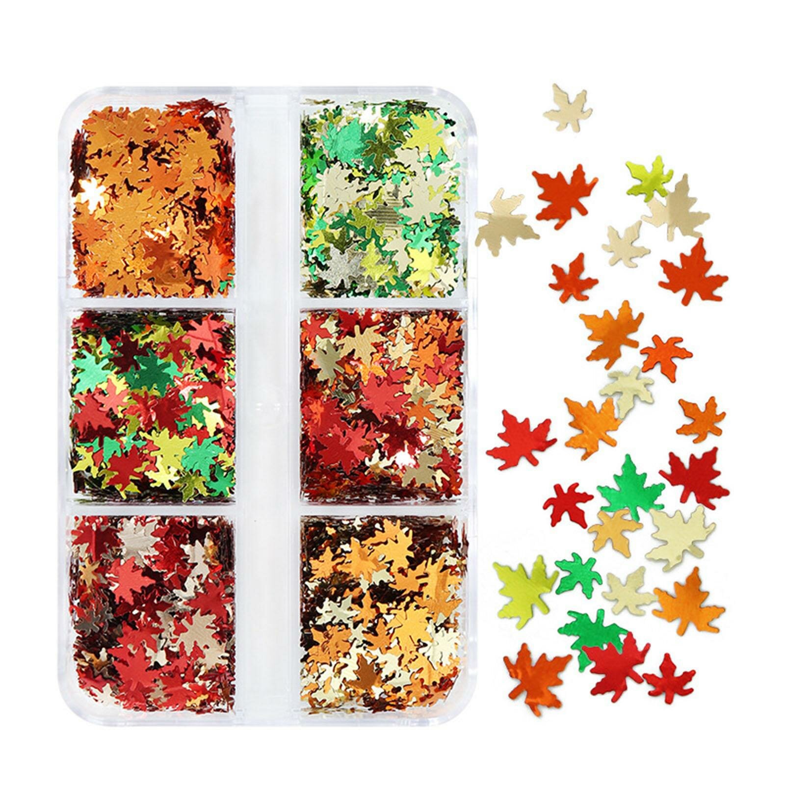 Смешанные падшие листовые хлопья DIY осень осенний аксессуарный инструмент, - 6 сетка