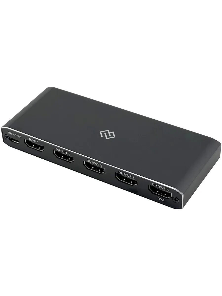 Сплиттер аудио-видео DHSP-v2x4 HDMI (f)/4xHDMI (f) черный