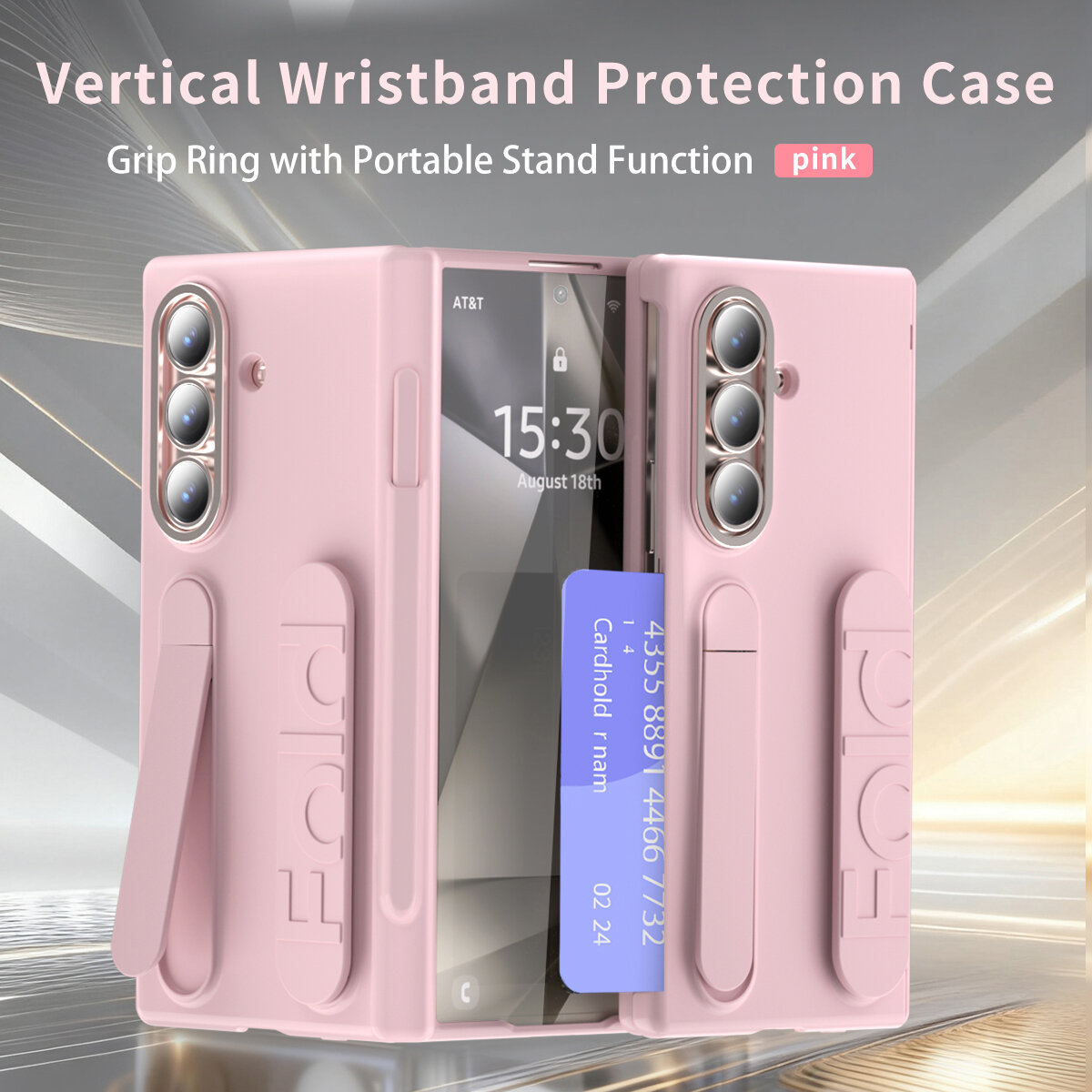 Чехол Для Samsung Galaxy Z Fold6/Samsung Z Fold6/Самсунг Галакси З Фолд6, soft touch, чехол-кардиомонитор, поликарбонат (PC), защита камеры, ударопрочный, встроенная подставка, усиленные углы, Samsung,