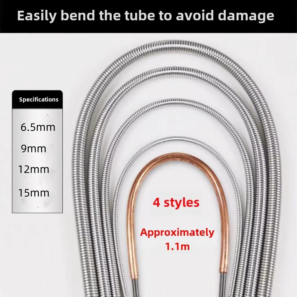 1,1 метра внутренняя гибочная пружина для медных труб для кондиционера 10-19 мм, ручная гибочная пружина трубопровода, инструмент для гибки труб, OD9mm(1pcs)