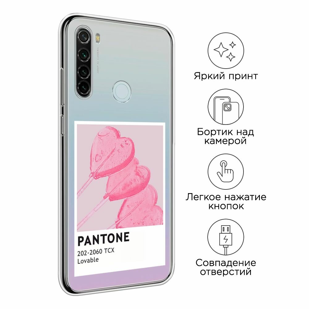 Чехол на Xiaomi Redmi Note 8T / Сяоми Редми Нот 8Т с принтом "Pantone Lovable 2 - 14 февраля", прозрачный — фото 1