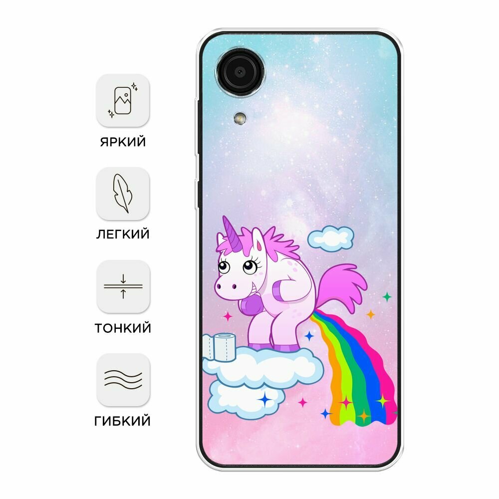 Чехол на Samsung Galaxy A03 Core / Самсунг Галакси А03 Core с принтом "Единорог какает" — фото 1