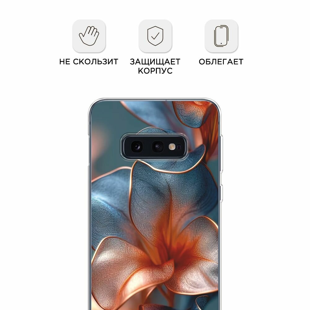 Чехол на Samsung Galaxy S10E / Самсунг Галакси S10E с принтом "Жемчужные цветы" — фото 1
