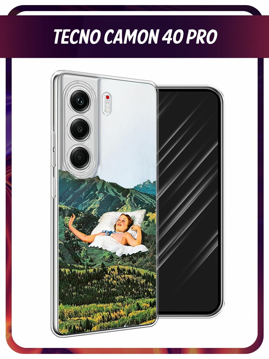 Чехол на Tecno Camon 40 Pro / Текно Камон 40 Про с принтом Good morning, my darling, прозрачный