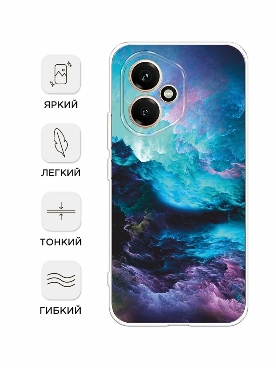 Силиконовый чехол на Honor 400 / Хонор 400 с принтом "Бирюзовое небо" — фото 1