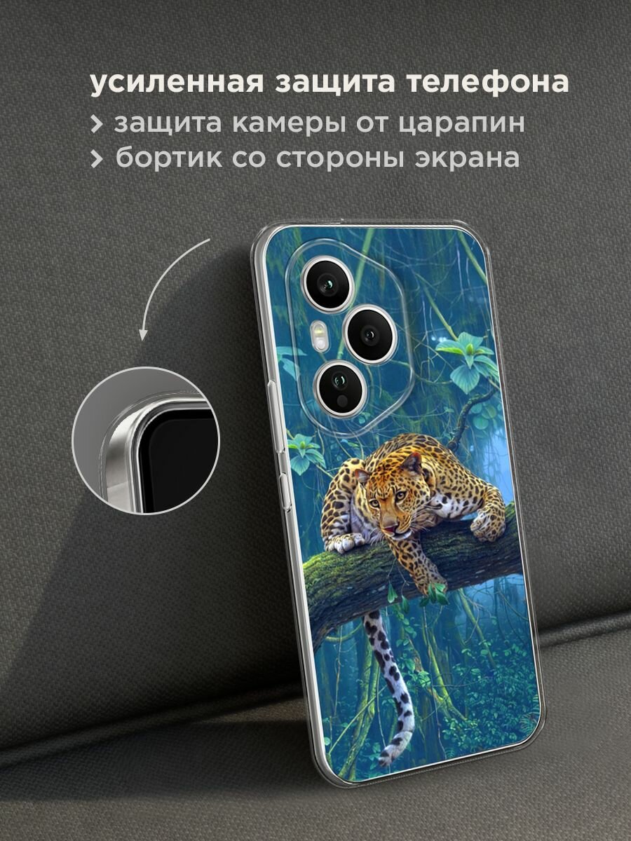 Чехол на Honor 400 Pro / Хонор 400 Про с принтом "Леопард охотник" — фото 1