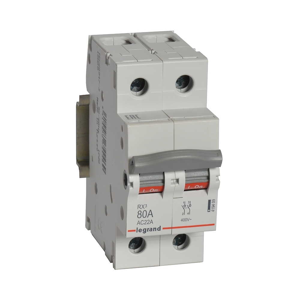 RX3 Выключатель-разъединитель 80А 2П, IEK 419409 (1 шт.)