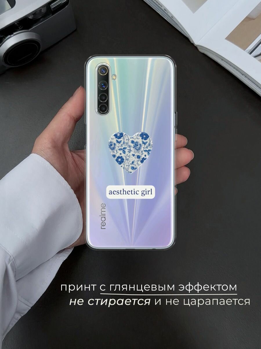 Силиконовый чехол на Realme 6 / Реалми 6 с принтом "Aesthetic girl" — фото 1