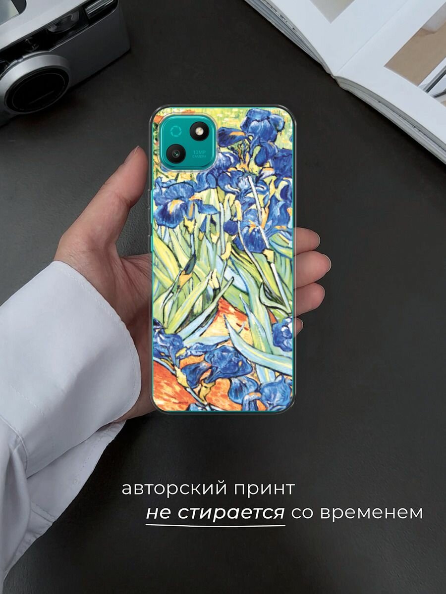 Силиконовый чехол на Wiko T10 / Вико Т10 с принтом "Ирисы Ван Гог" — фото 1