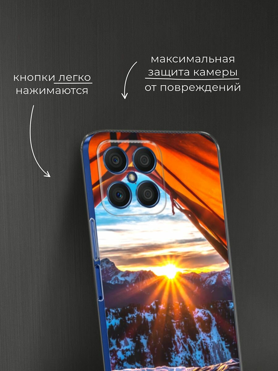Силиконовый чехол на Honor X8 / Хуавей X8 с принтом "Горы 7" — фото 1