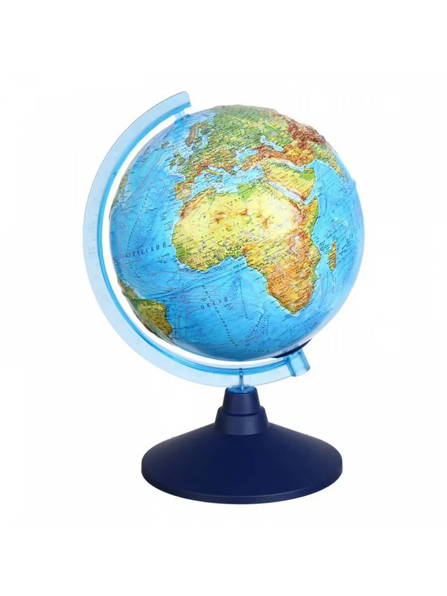 Глобус рельефный физико-политический с подсветкой