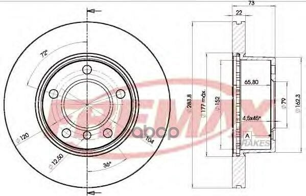 Диск тормозной! BMW 1 114d/i/116 08> FREMAX арт. BD4629