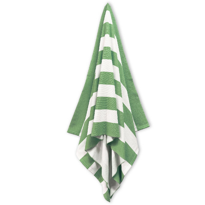 Microfiber beach towel versatile with absorbent material and striped pattern for travel green 90x180cm