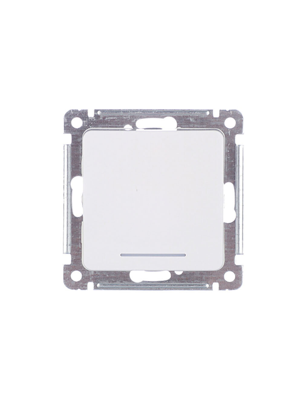 Выключатель Hegel Master одноклавишный встраиваемый белый с самовозвратом и подсветкой (ВС10-432)