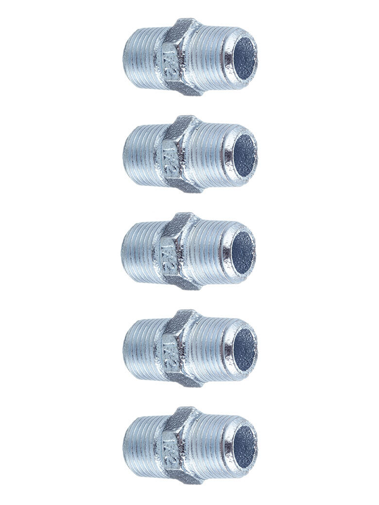 Ниппель 1/2 НР(ш) х 1/2 НР(ш) чугунный оцинкованный (5 шт.)