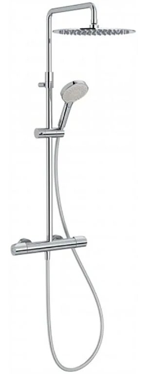 Душевая стойка Jacob Delafon Metro E26588-CP со смесителем, термостатическим, хром, глянцевая, с тропическим душем, с лейкой, душевая система, латунная