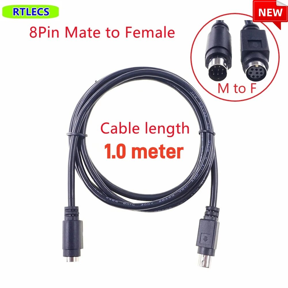 1 шт. MD8 Mini Din 8-контактный разъем-адаптер «папа-мама» Кабель-штекер Розетка Конвертер ПЛК Заменение Экранирующие провода