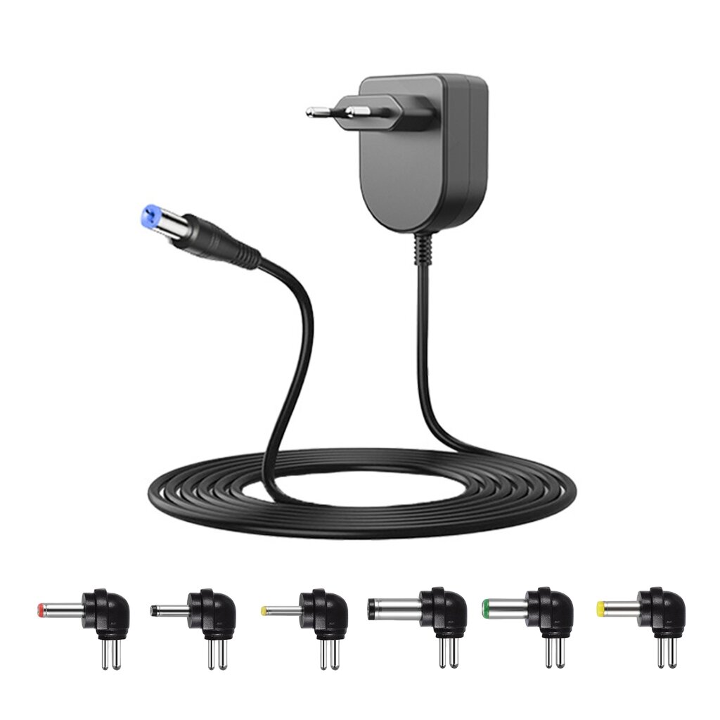 Адаптер импульсного питания DC3-12V мощностью 15 Вт с 6 Разъемами AC100-240V-DC5521 для нескольких устройств