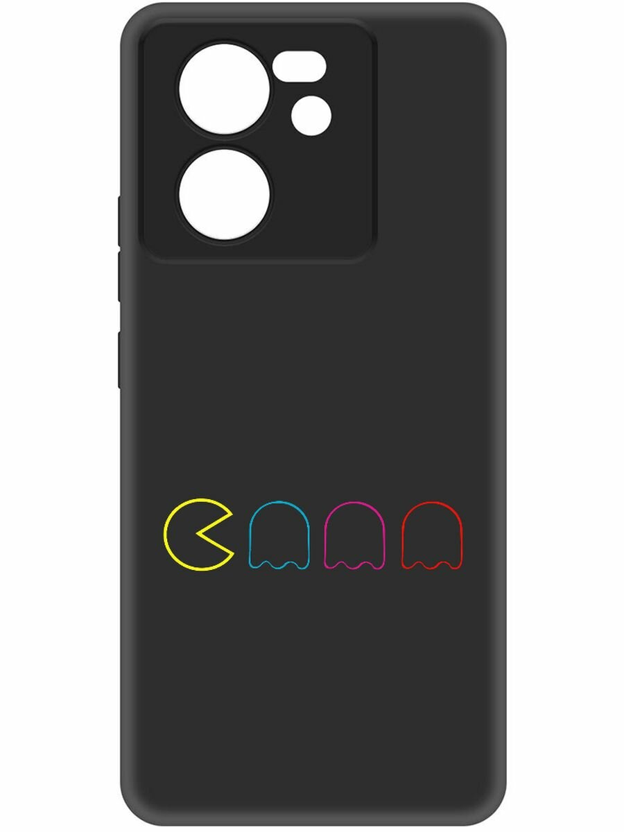 Чехол-накладка Krutoff Soft Case Пакман для Xiaomi 13T Pro черный