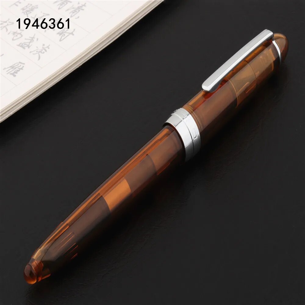 Перьевая ручка You Ping, коричневая, прозрачный кофе, перо 1.5mm