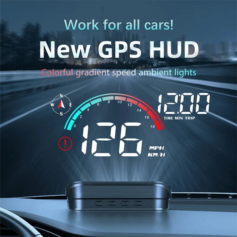 Новый автомобильный HUD проекционный дисплей M22, универсальный цифровой GPS-спидометр, HD ЖК-проекция на стекле, проектор на лобовом стекле для всех автомобилей
