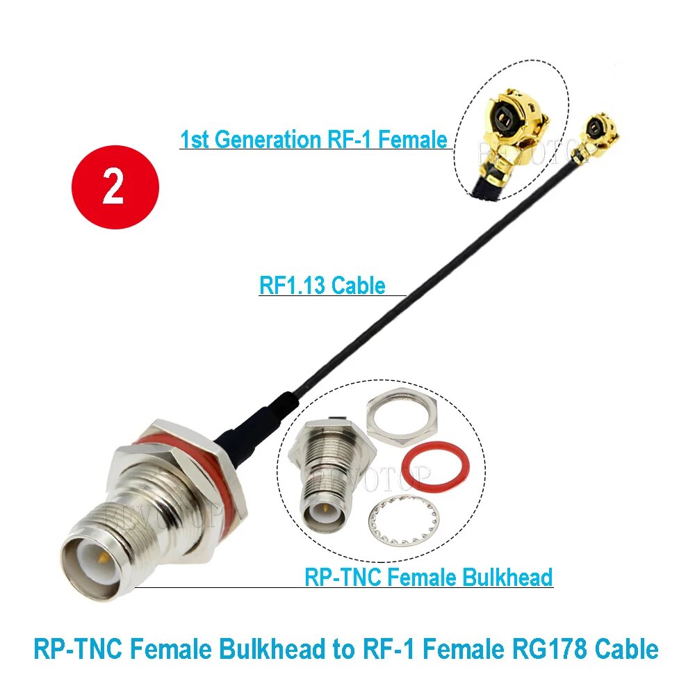 BEVOTOP RF кабель TNC-RF-1/MHF4 10см 20CM, RPTNC F WP to 1F 113