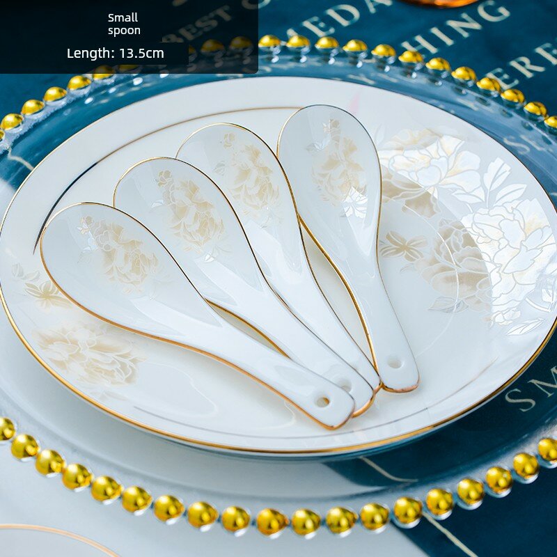 Набор посуды из Цзиндэчжэня: миска для риса, тарелка, суповая миска, новая китайская простая миска для лапши, набор