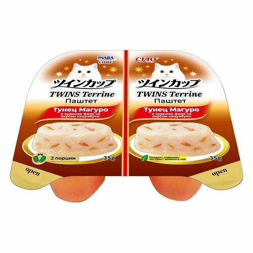 Паштет Инаба Тунец Магуро и куриное филе со вкусом кацуобуси (цена за упаковку) 35г х 16 шт