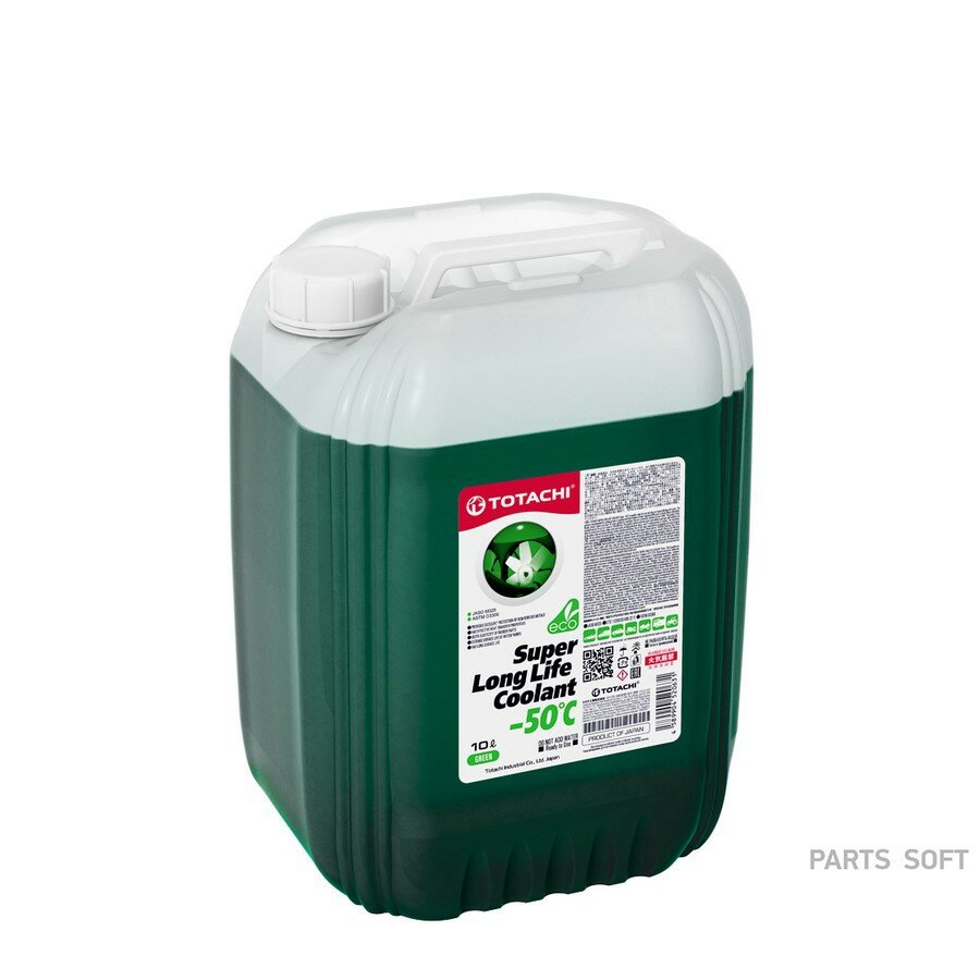 Жидкость охлаждающая низкозамерзающая TOTACHI SUPER LONG LIFE COOLANT Green (-50C), 10л от официального дистрибьютора, TOTACHI, артикул 41710