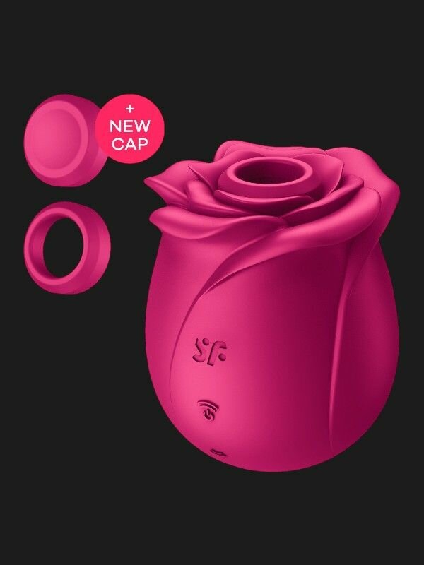 Вакуумный стимулятор в форме розы "Pro 2 Classic Blossom", с насадками