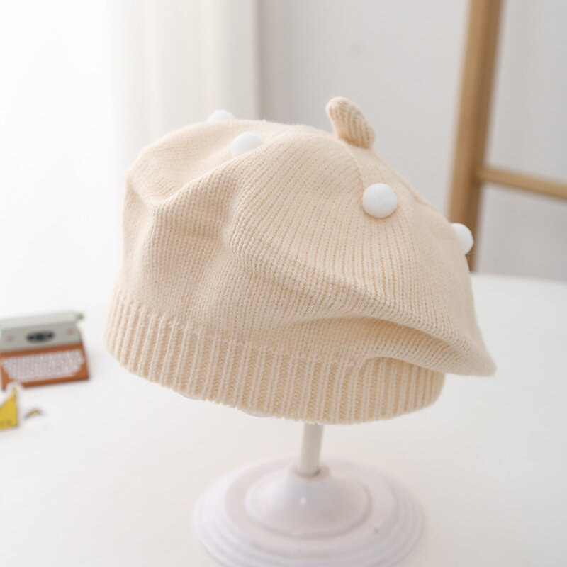 Весенне-осенний корейский вариант для мальчиков и девочек, универсальный вязаный берет ярких цветов, детская стильная повседневная шерстяная шапка, шапка художника.