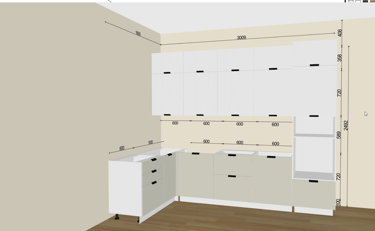 Кухонный гарнитур евролайн угловая Белый-Агат высота 250 см без столешницы