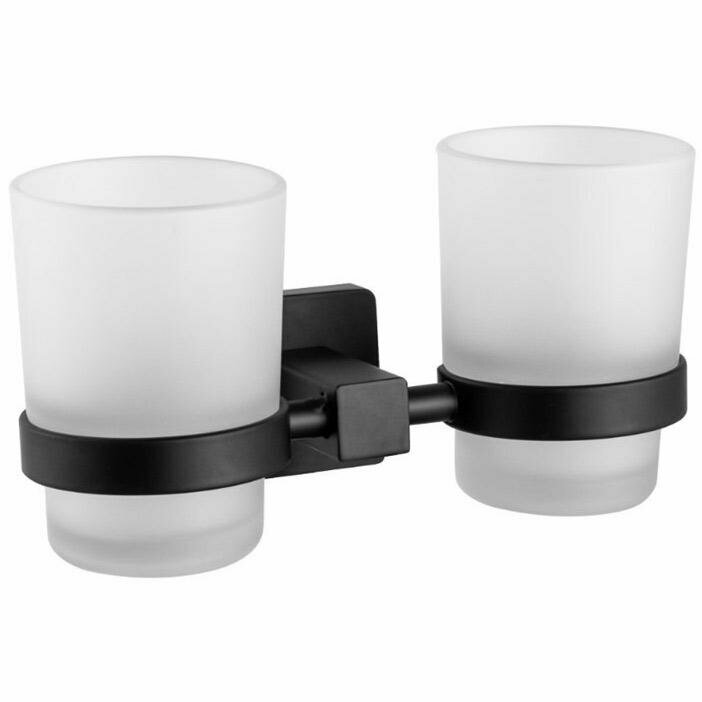 Стакан для зубных щеток Maretti Umbria Black UMB542P46 двойной Черный