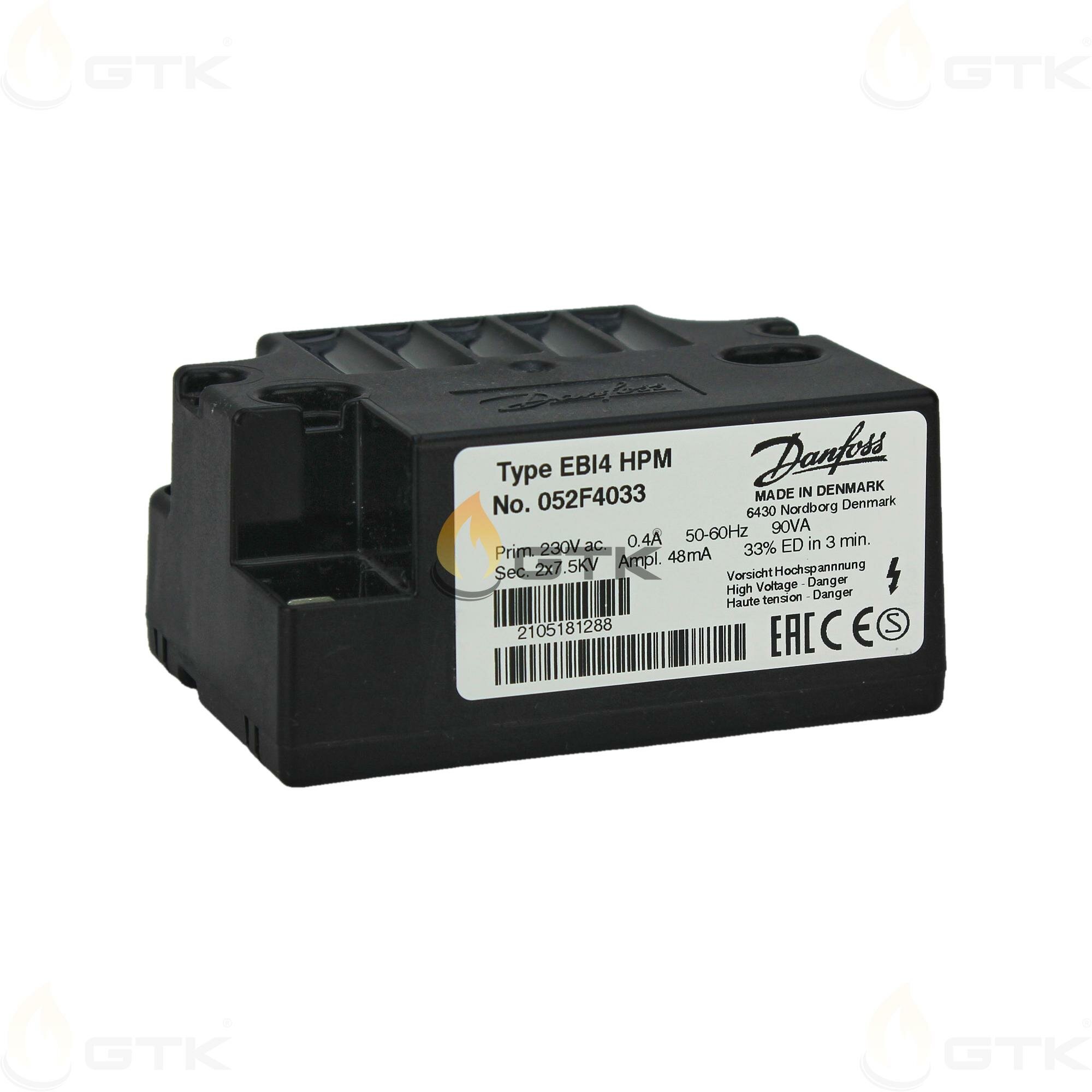 Трансформатор поджига высокого напряжения Danfoss EBI HPM, 052F4033