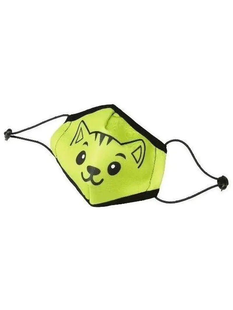 Клинса маска гигиенич. Лицевая неопреновая многоразовая зеленая С РИС. КОТЕНОК№1